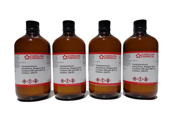 Tetrahydrofuran, Anhydrous, Reagent ACS, Contains 250 ppm BHT as ...