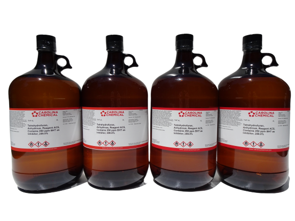 Tetrahydrofuran, Anhydrous, Reagent ACS, Contains 250 ppm BHT as ...