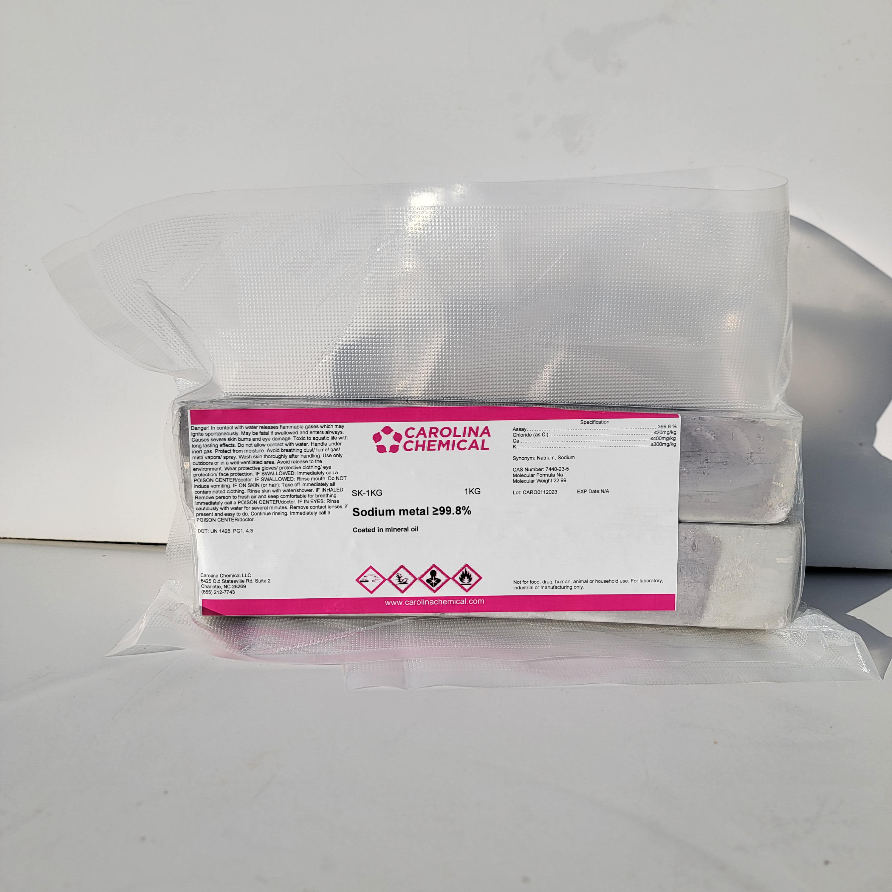 Sodium Metal, ≥99.8% - Carolina Chemical